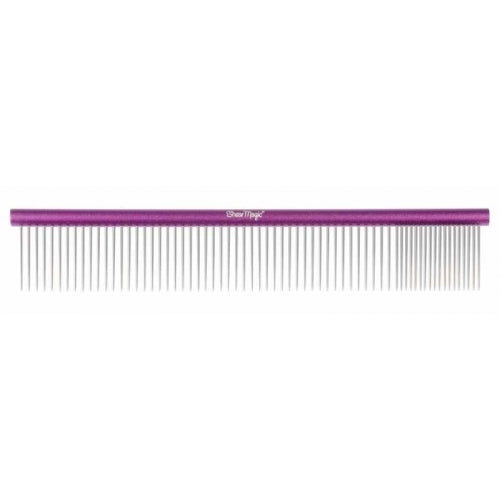 Shear Magic Aluminium Comb 250mm Round Handle, 49 coarse/18 med tooth ...